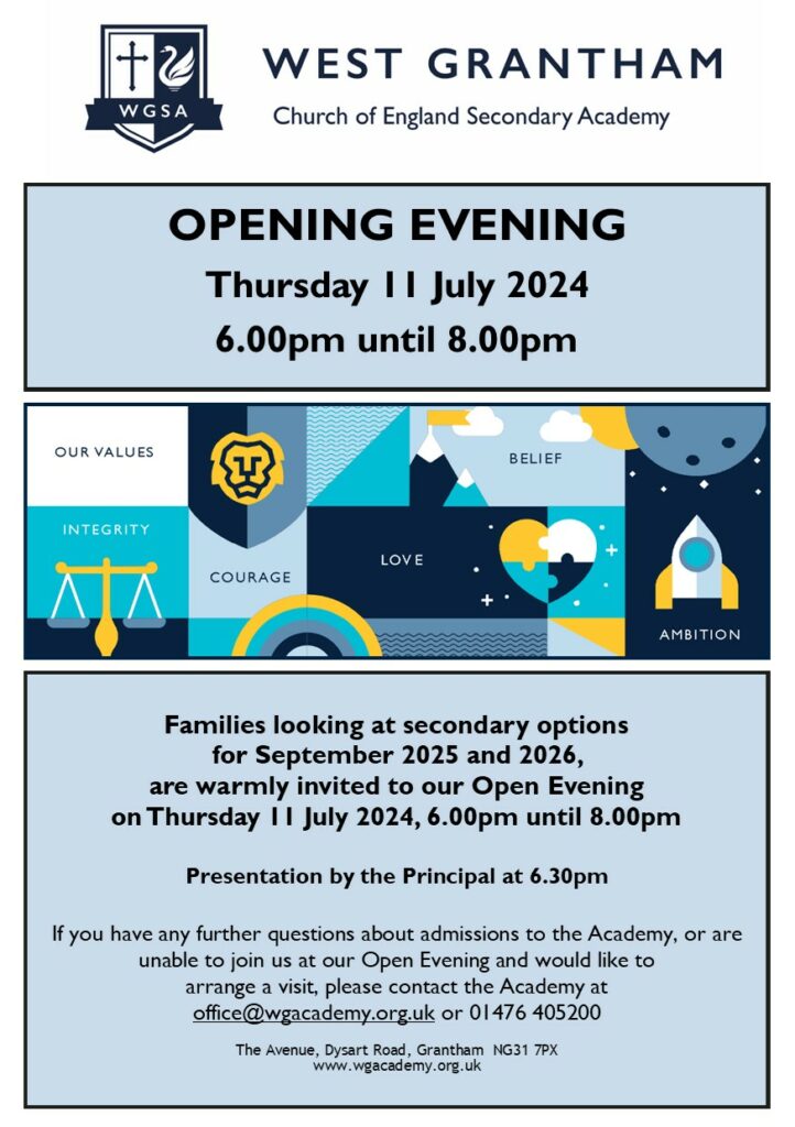 Open Evening - The West Grantham Church of England Secondary Academy