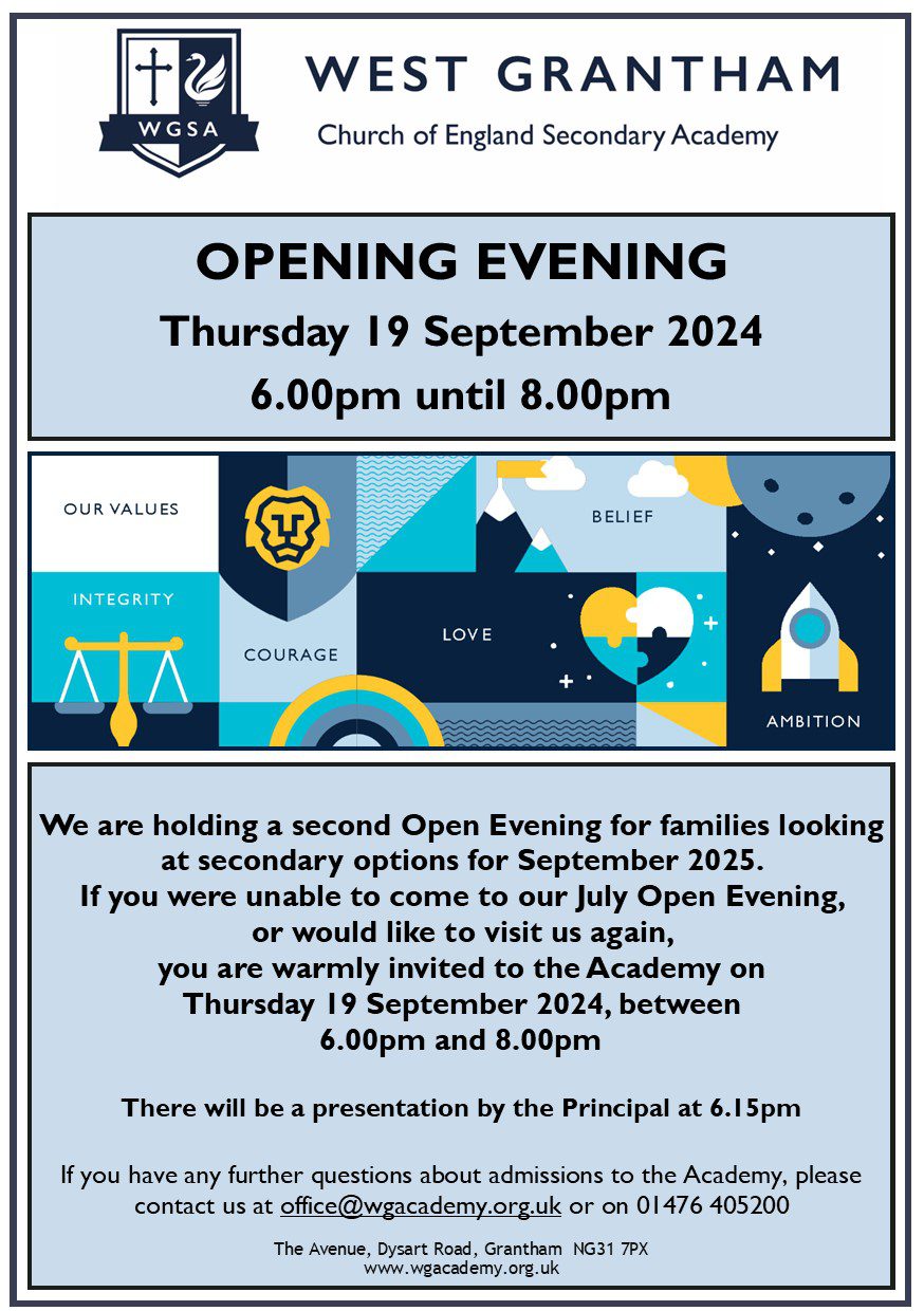 Open Evening - The West Grantham Church of England Secondary Academy